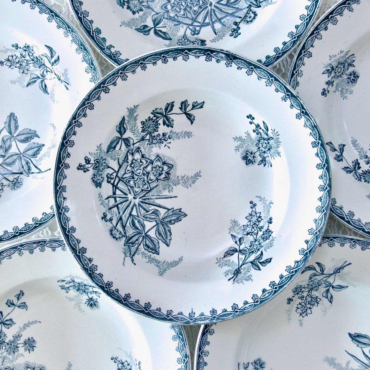 French Plates in Eartenware, Set of 6 for sale at Pamono