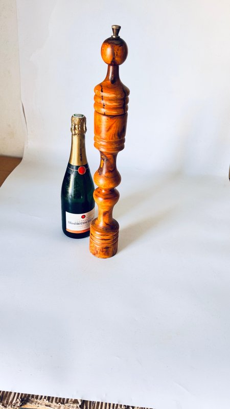Large French Provincial Olive Wood Pepper Mill, 1960s for sale at Pamono