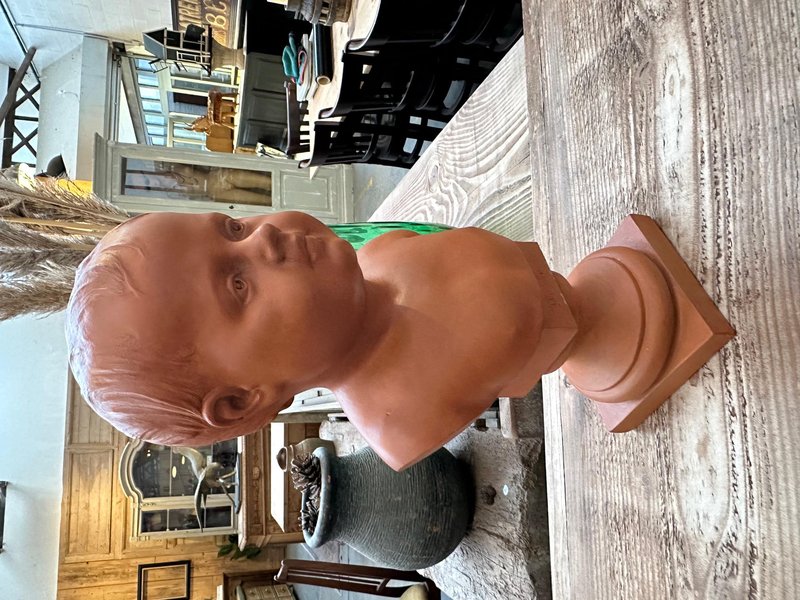 Terracotta Child Bust, 1960s for sale at Pamono