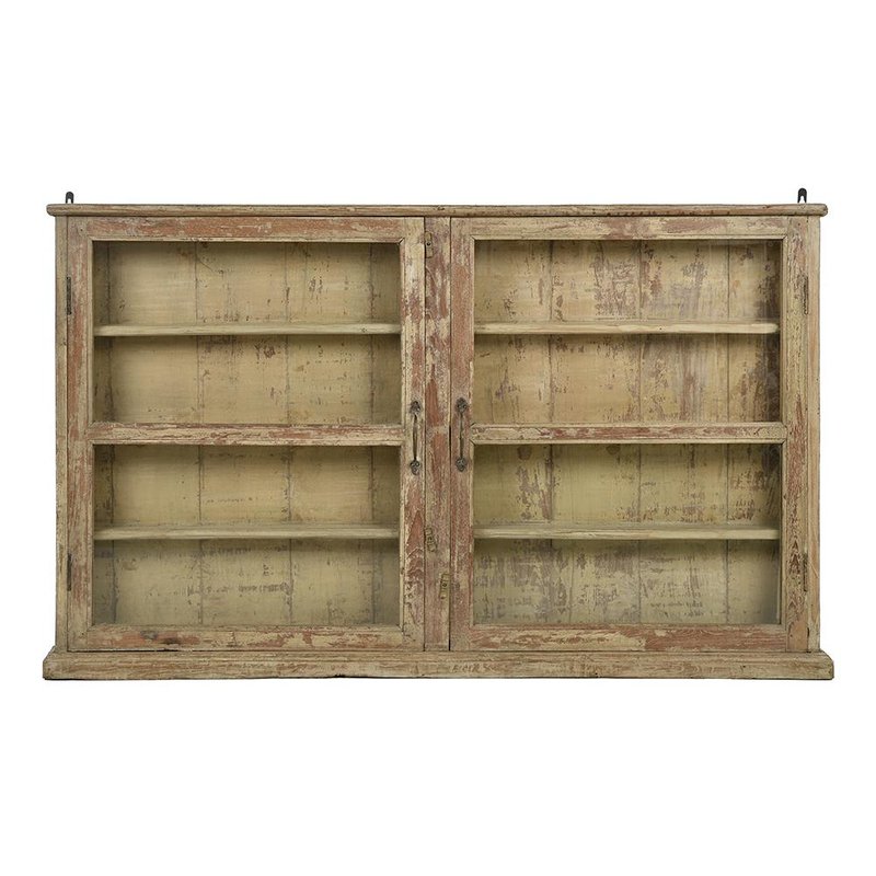 Weathered Wooden Wall Display Case for sale at Pamono