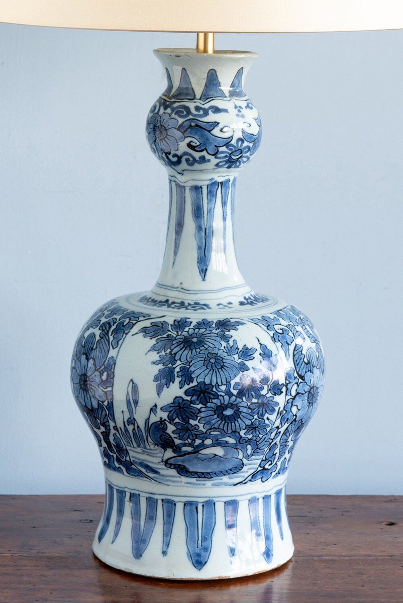 Dutch Garlic Neck Vase Table Lamp from Delftware, 18th Century for sale ...