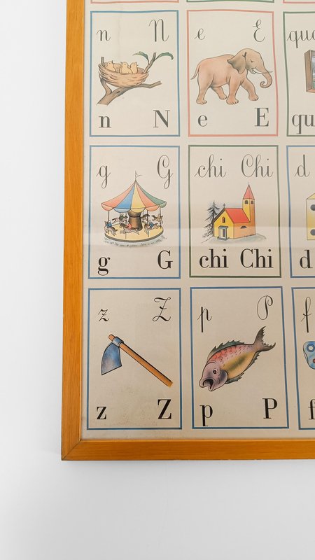 Italian Alphabet Poster in Parma by Forme, 1990s for sale at Pamono