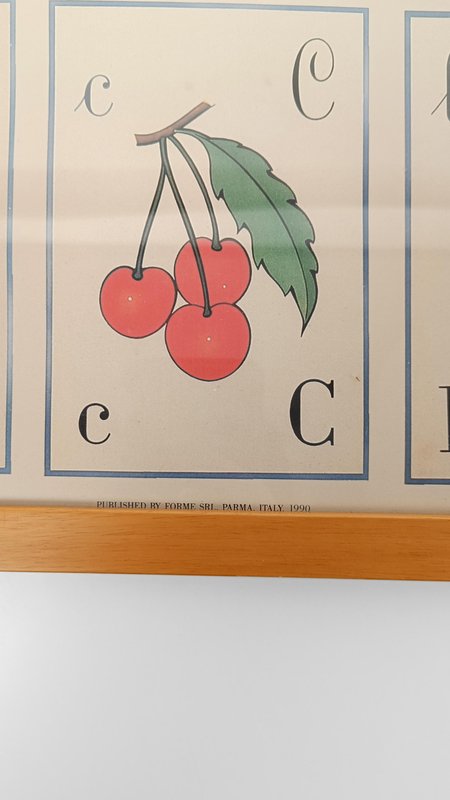 Italian Alphabet Poster in Parma by Forme, 1990s for sale at Pamono