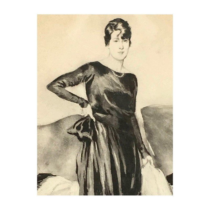 Etienne Drian, Großes Frauenporträt, Kohlezeichnung bei Pamono kaufen
