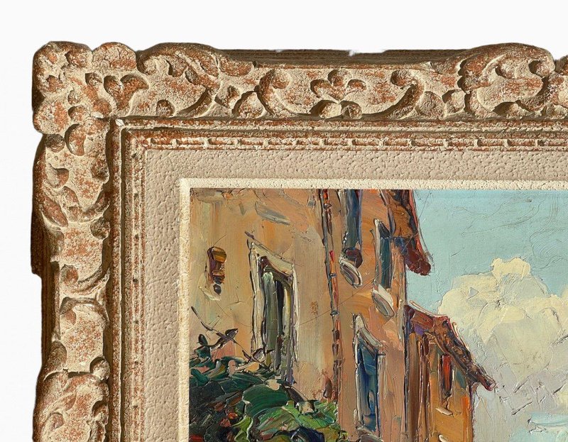 Maurice Barle, Small Port of Marseille, Oil Painting for sale at Pamono