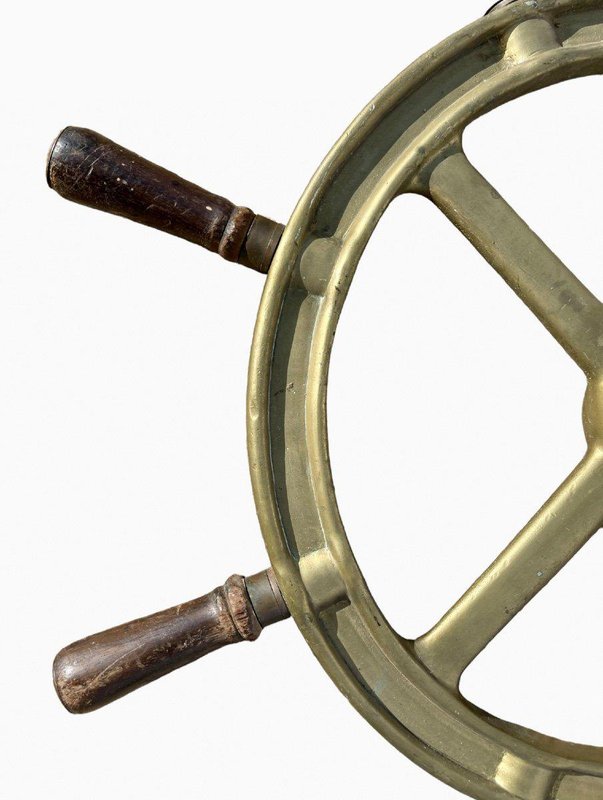Brass Rudder Ship Wheel, 1920s for sale at Pamono