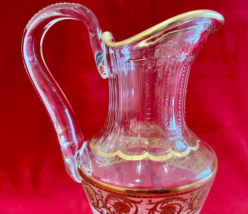 Crystal Water Jug Thistle Model from Saint Louis for sale at Pamono