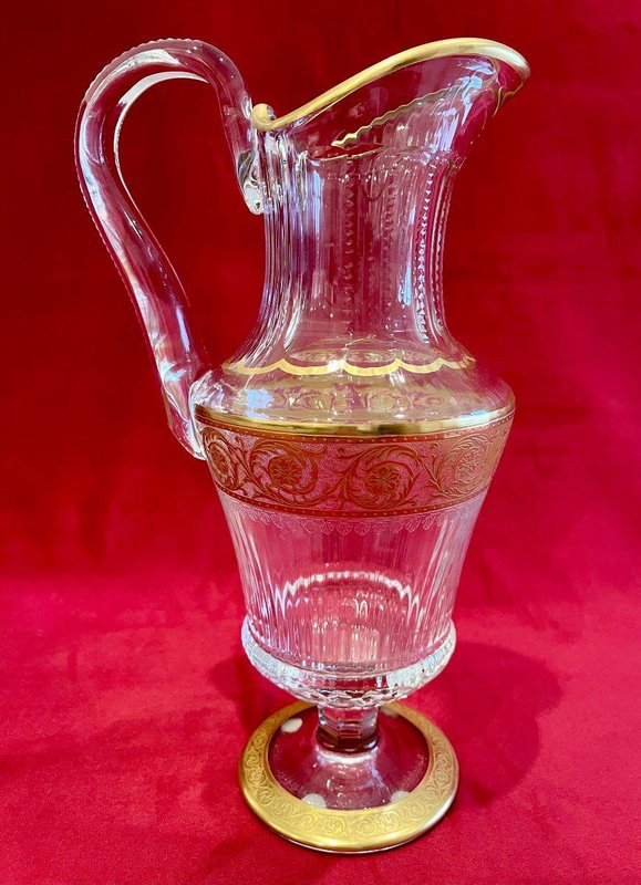 Crystal Water Jug Thistle Model from Saint Louis for sale at Pamono