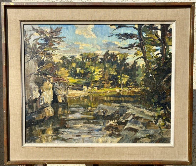 Michel Gérard Gilbert, Landscape and Mountain River, Watercolor for ...