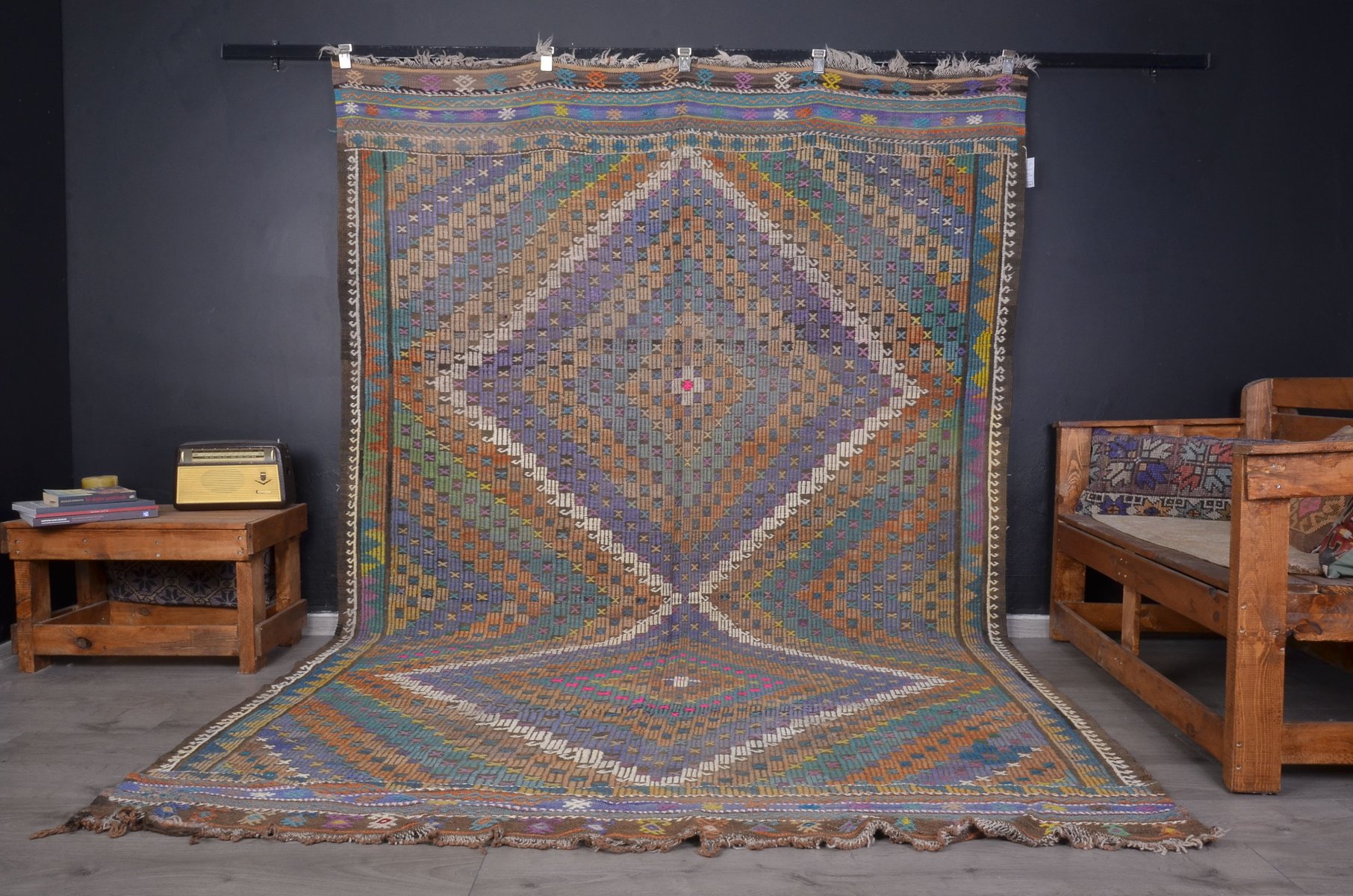Vintage Geometric Rug, 1960s for sale at Pamono