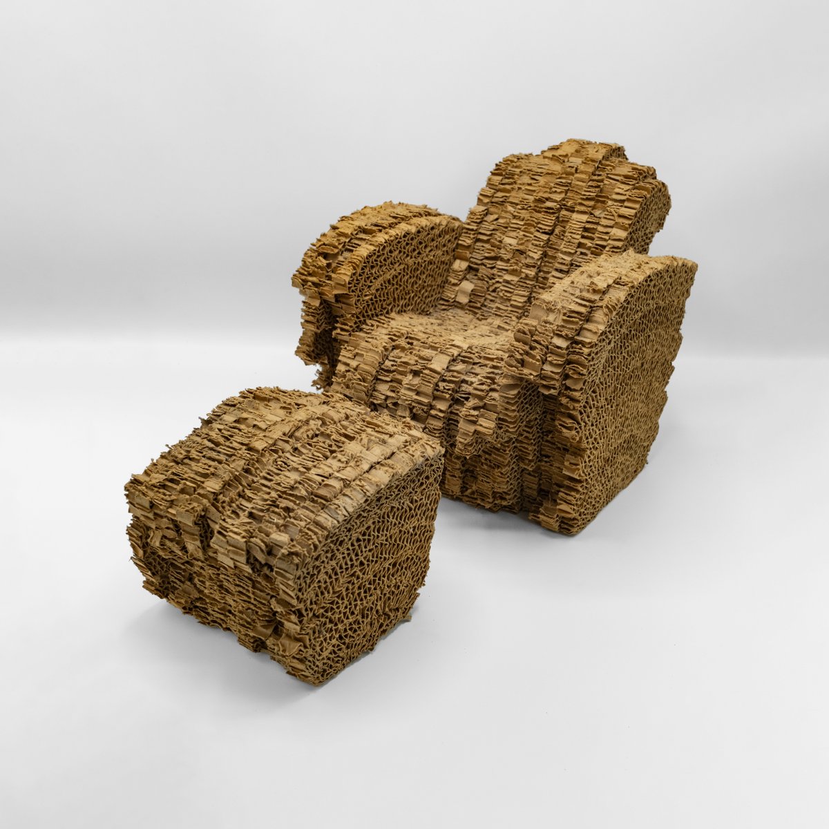 Set of Little Beaver Miniature Chair with Ottoman by Frank Gehry for ...