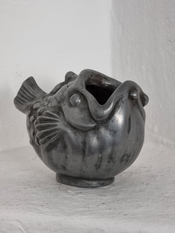 Danish Pewter Fish Vase by Just Andersen, 1930s for sale at Pamono