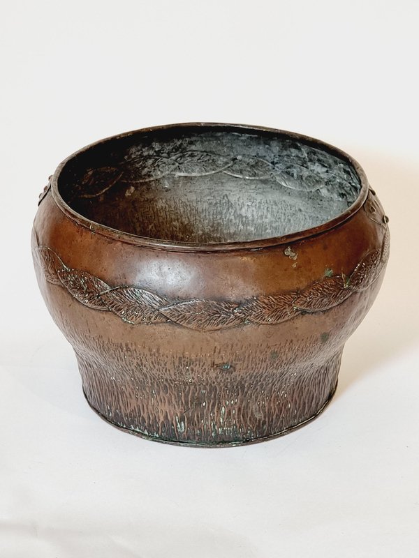 Swedish Jugend Copper Planter with Decor, Early 1900s for sale at Pamono