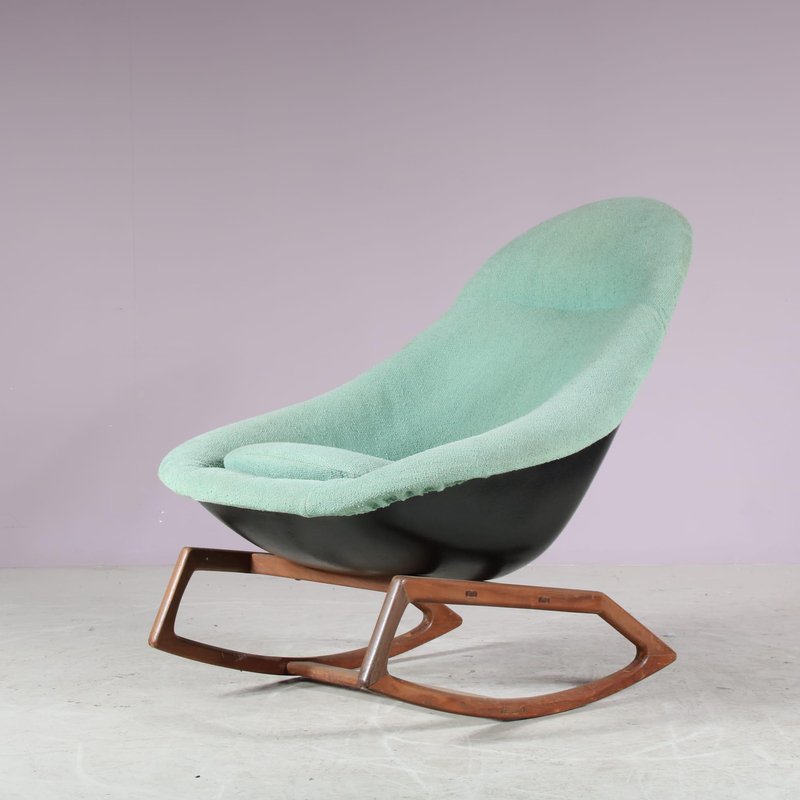 Vintage Gemini Rocking Chair by Walter S. Chenery for Lurashell, 1960s ...