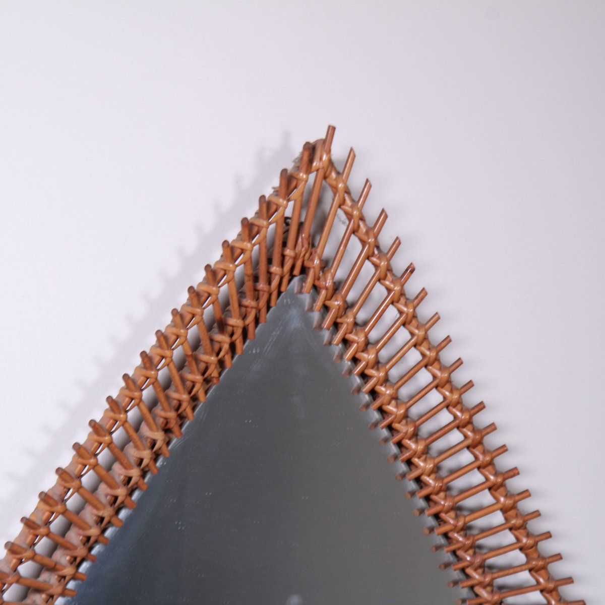 Mirror with Rattan Frame, 1965 for sale at Pamono