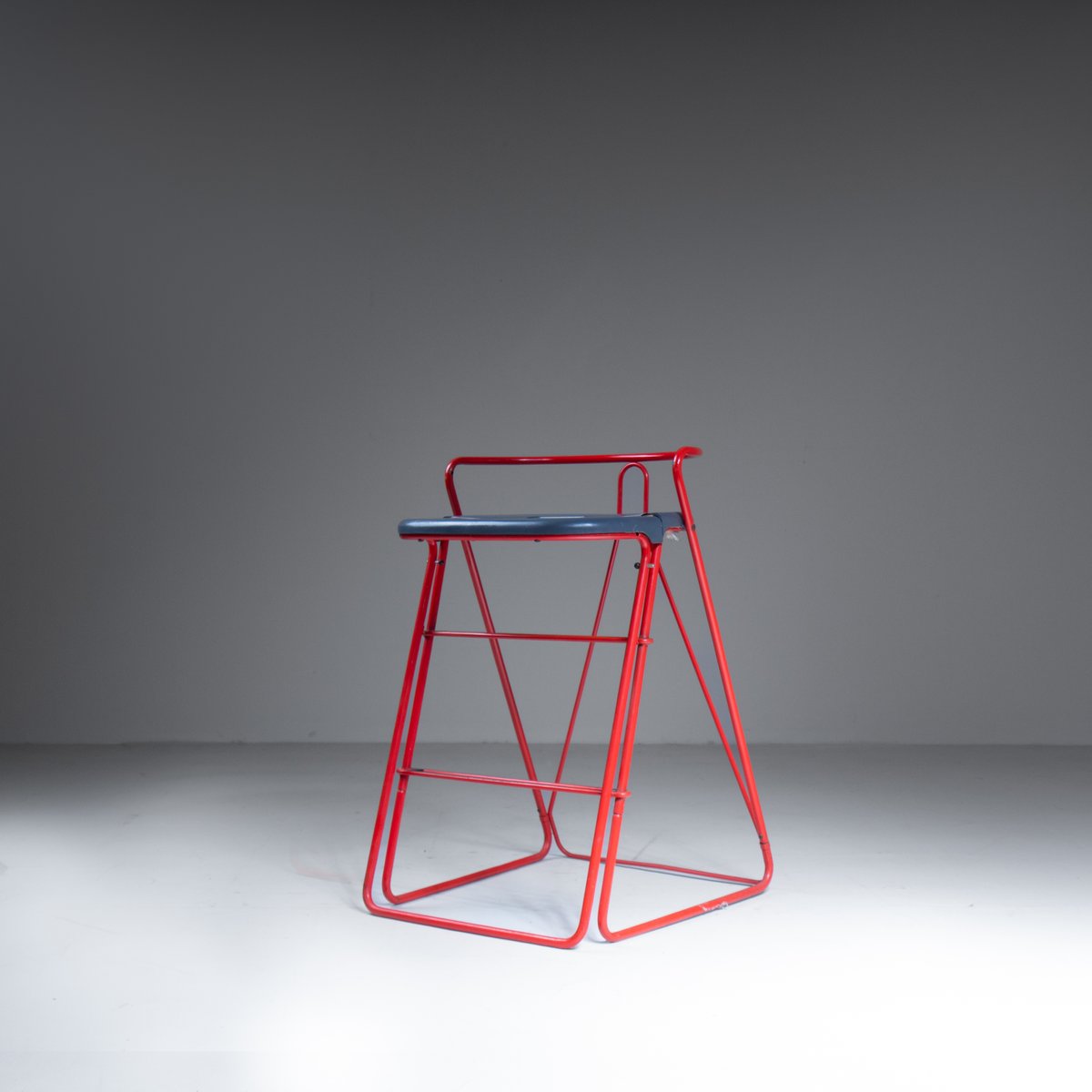 Vintage Navy Velvet Stool for sale at Pamono