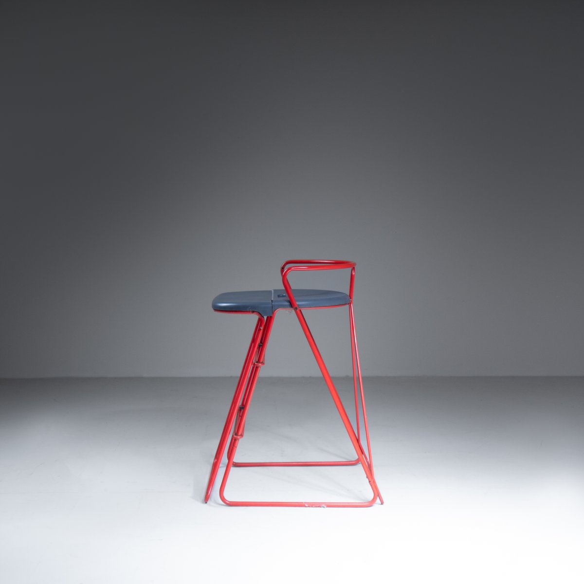 Vintage Navy Velvet Stool for sale at Pamono