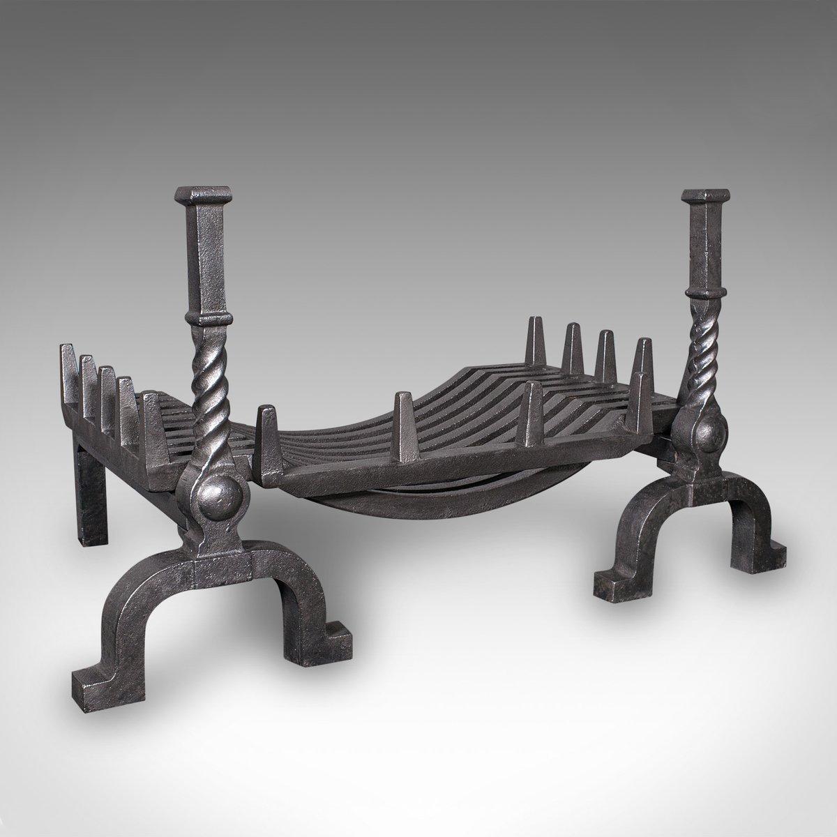 English Cast Iron Fireplace Set, 1910, Set of 3 for sale at Pamono