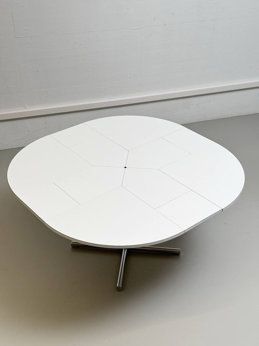 Mid-Century Round Dining Table with Innovative Mechanics for sale at Pamono
