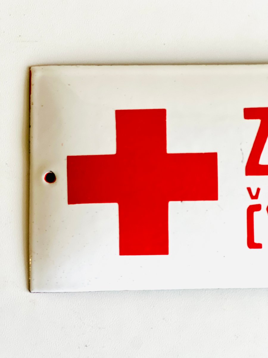 Metal Red Cross Sign, 1960s for sale at Pamono