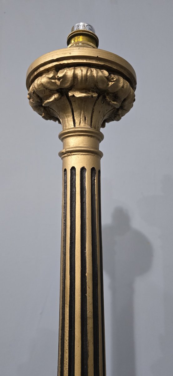 Tall Gold Table Lamps, 1950, Set of 2 for sale at Pamono