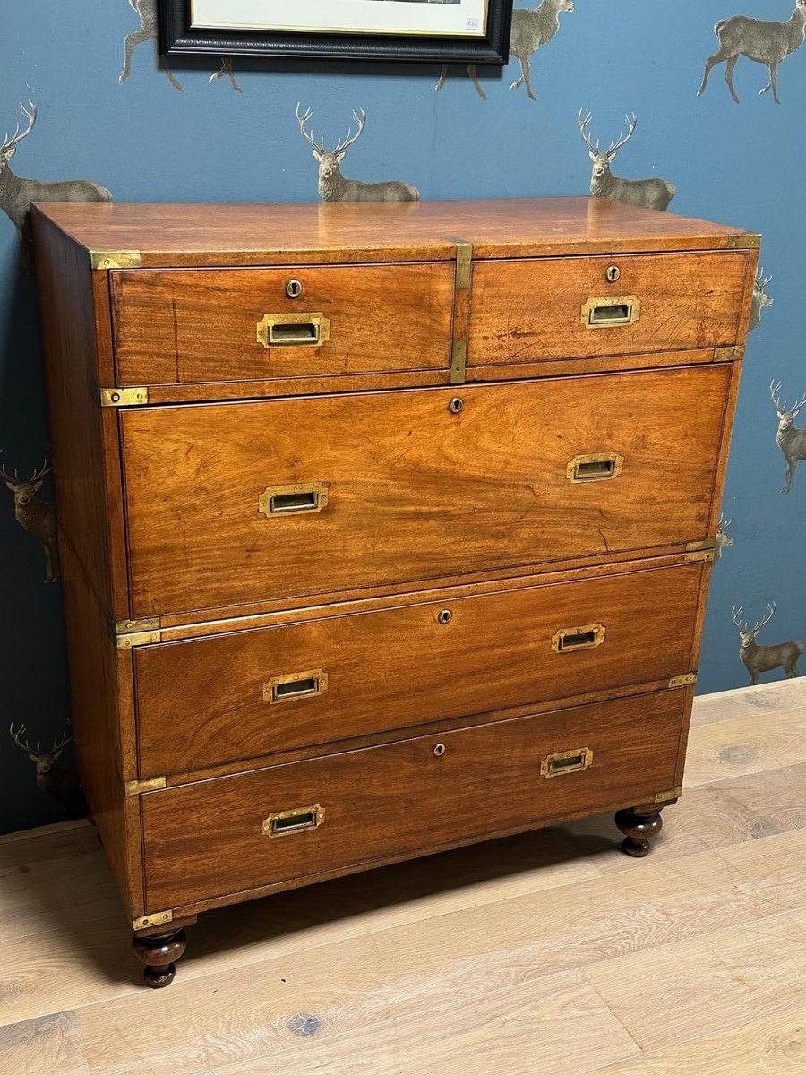 Military Campaign Chest of Drawers for sale at Pamono