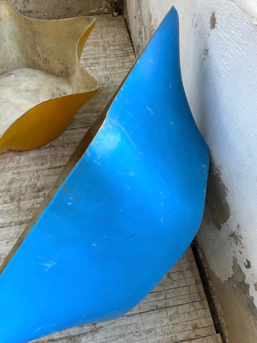 Vintage Free-Form Fiberglass Planters, 1950s, Set of 2 for sale at Pamono