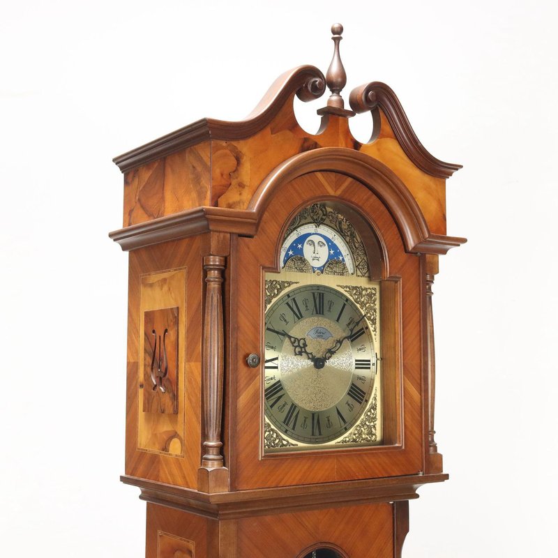 Antique Pendulum Clock in Walnut Veneer for sale at Pamono