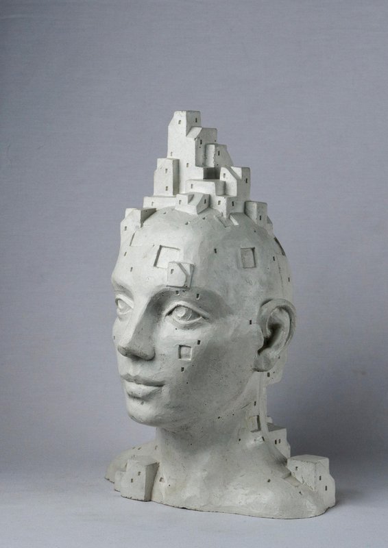 Bone White LarA 010 Sculpture, 2024, Cement for sale at Pamono