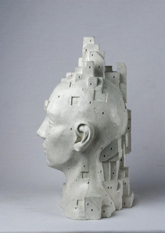 Bone White LarA 010 Sculpture, 2024, Cement for sale at Pamono