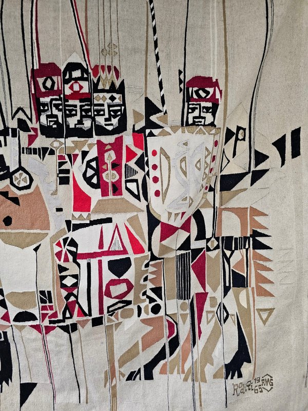 Large Mid-Century Modern Tapestry by Yugoslav Artist Mateja Rodiqi ...