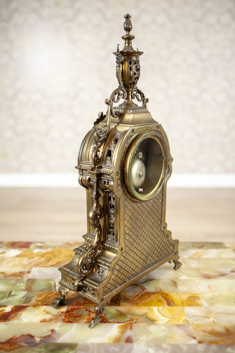 French Style Mantel Clock with Candelabras, Early 20th Century, Set of ...