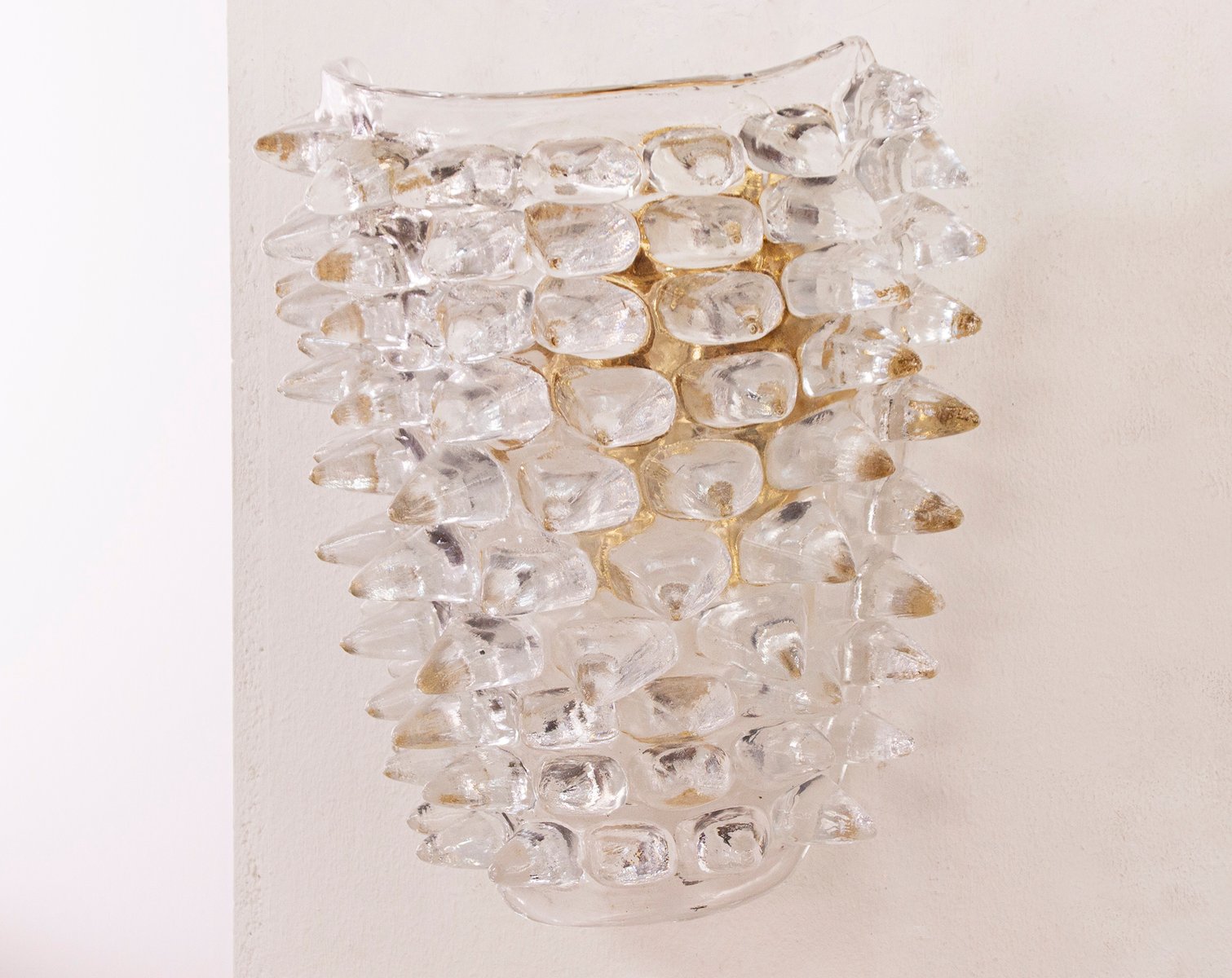 Large Wall Lamp with Spikes, Gold Finish Frame and Thick and Massive ...