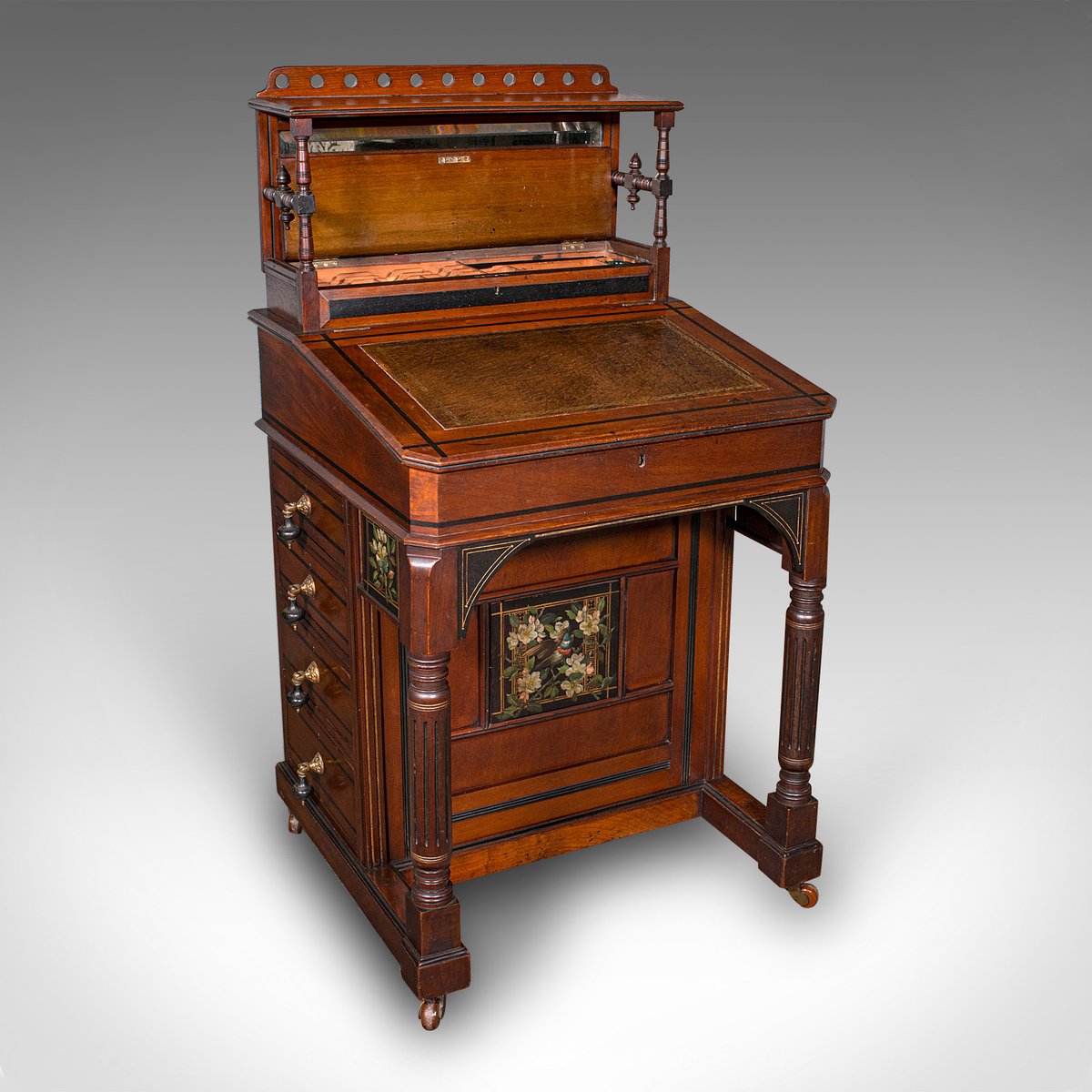 Davenport English Walnut Writing Desk, Victorian, 1880s for sale at Pamono