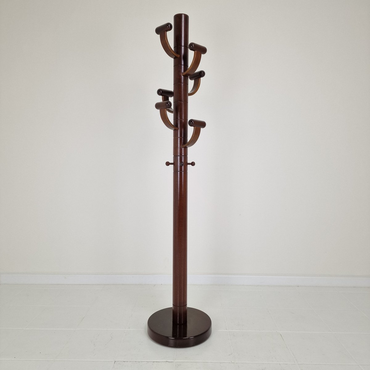 Italian Teak Wooden Coat Rack, 1980s for sale at Pamono