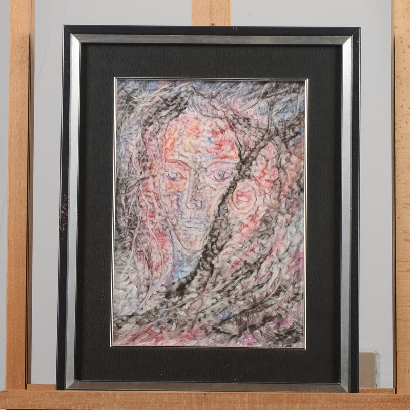 Maya Nagy, Face of a Woman, 1982, Painting for sale at Pamono