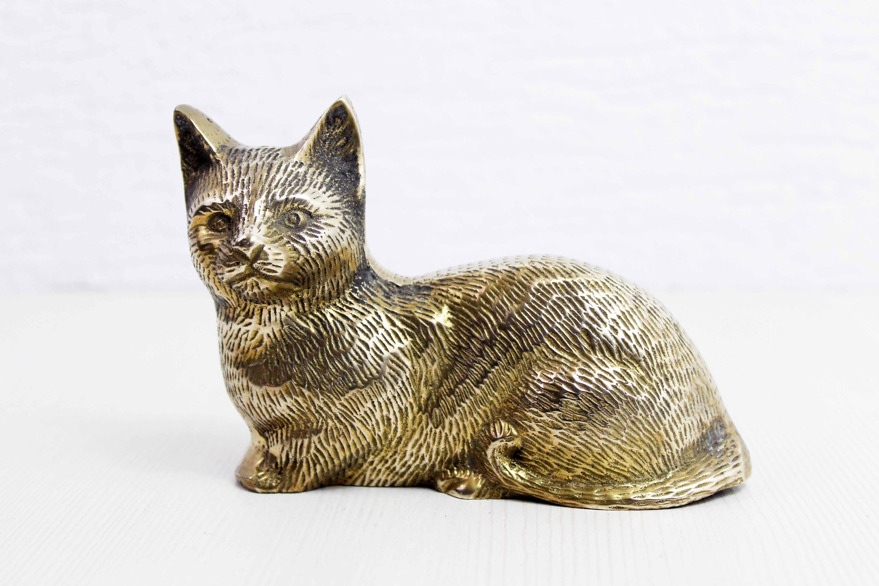 Vintage Brass Cat, 1970s for sale at Pamono