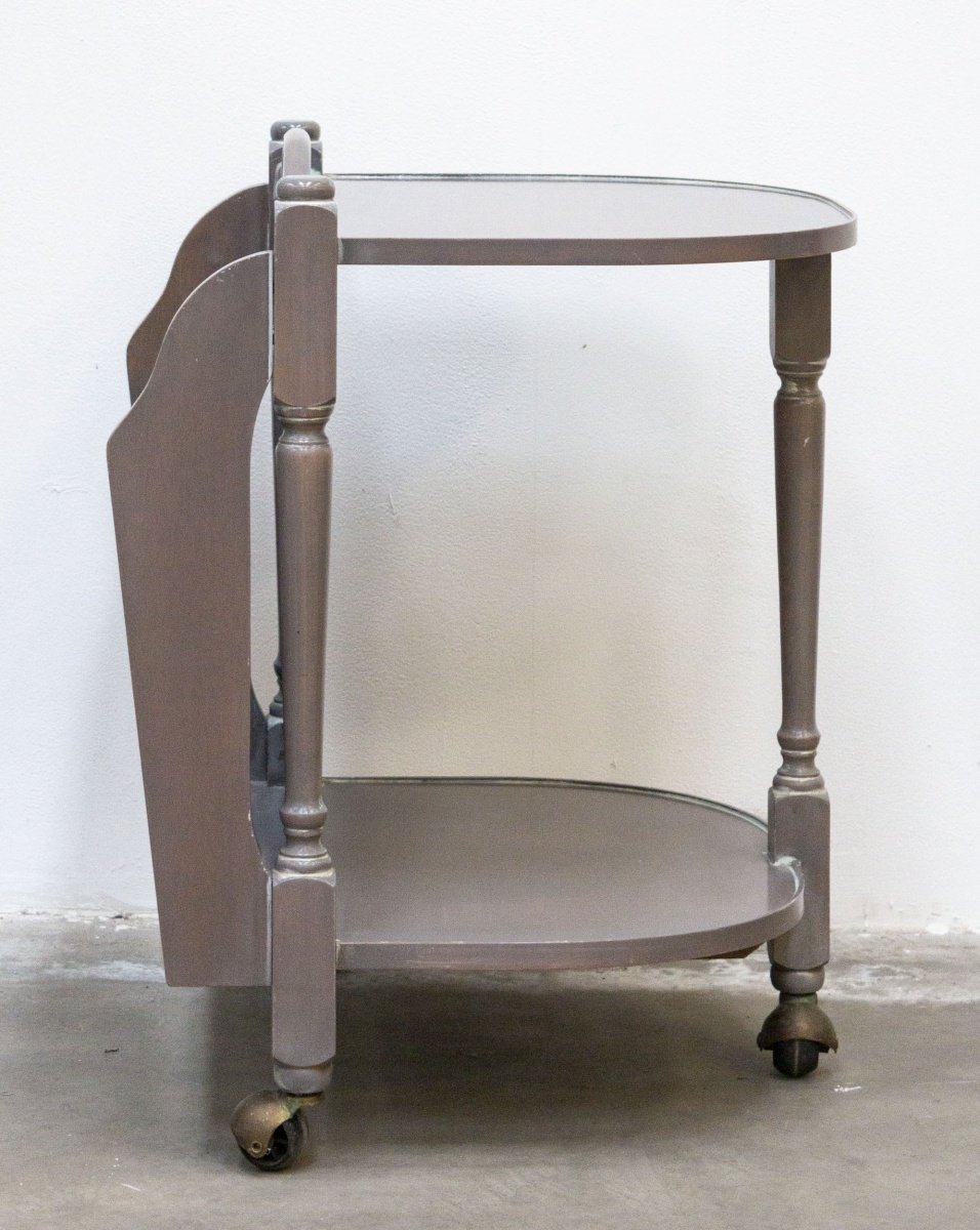 Wooden Trolley with Magazine Rack for sale at Pamono