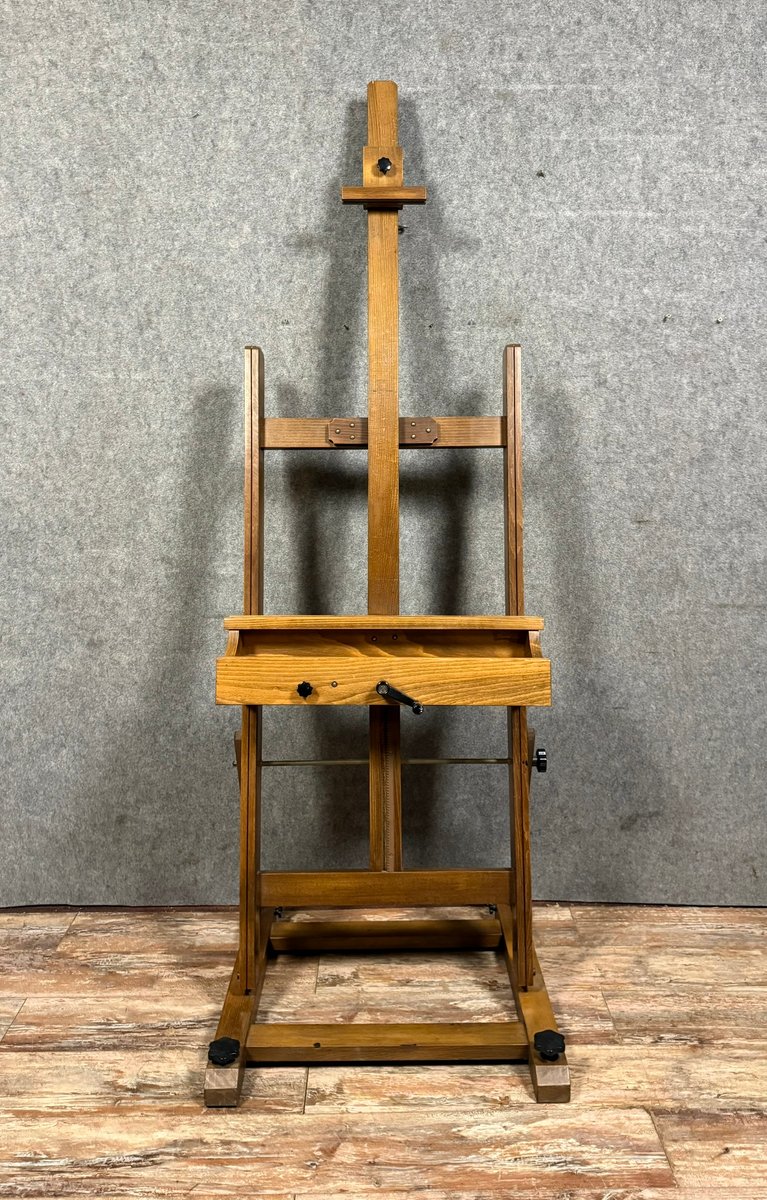 Large Oak Painter's Easel, 1950s for sale at Pamono