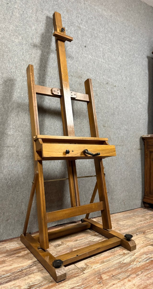 Large Oak Painter's Easel, 1950s for sale at Pamono