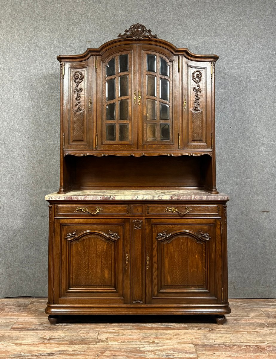 Napoleon III 2-Body Buffet in Oak, 1850s for sale at Pamono