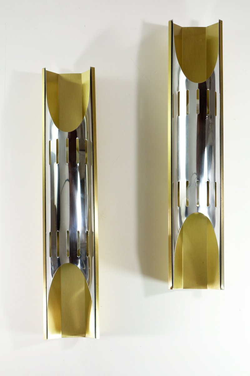 Italian Space Age Wall Sconces, 1970s, Set of 2 for sale at Pamono