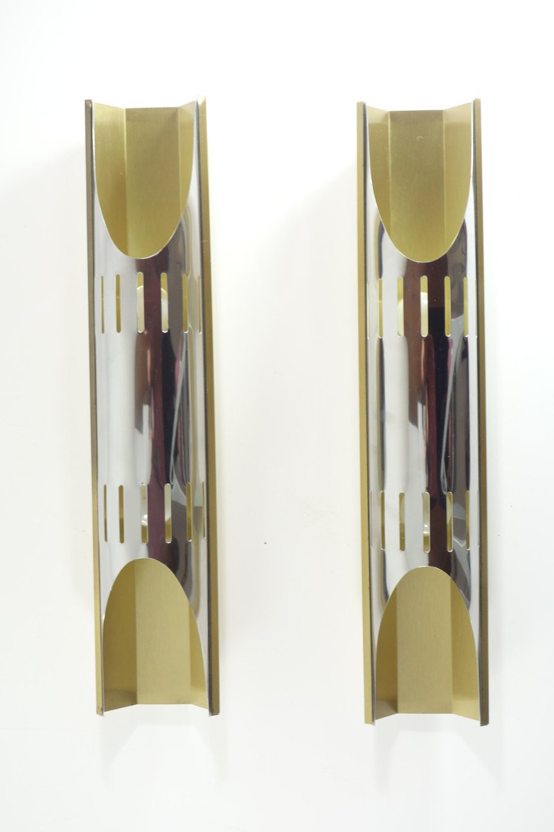 Italian Space Age Wall Sconces, 1970s, Set of 2 for sale at Pamono