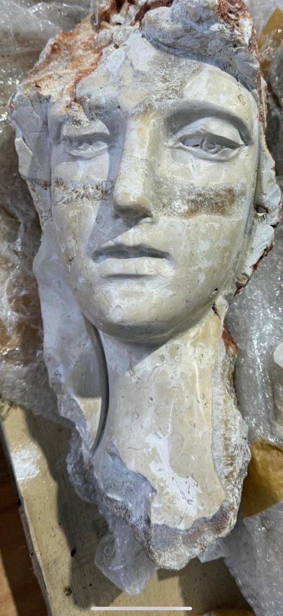 Healing Princess Head Sculpture, 20th Century, Calcite for sale at Pamono