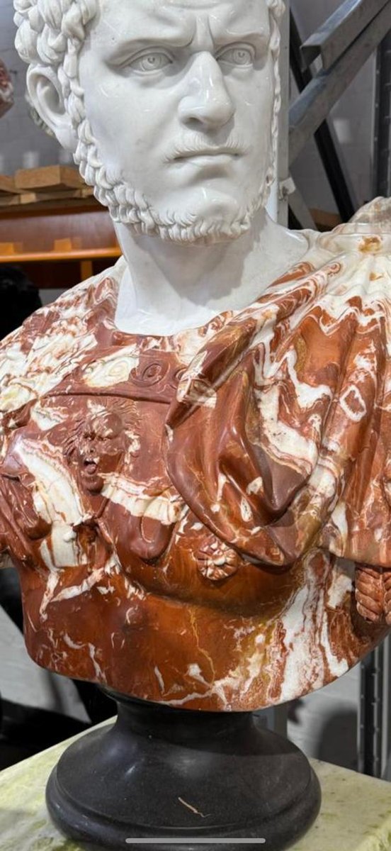 Two Tone Hadrian Roman Emperor Bust Sculpture, 20th Century, Marble for ...