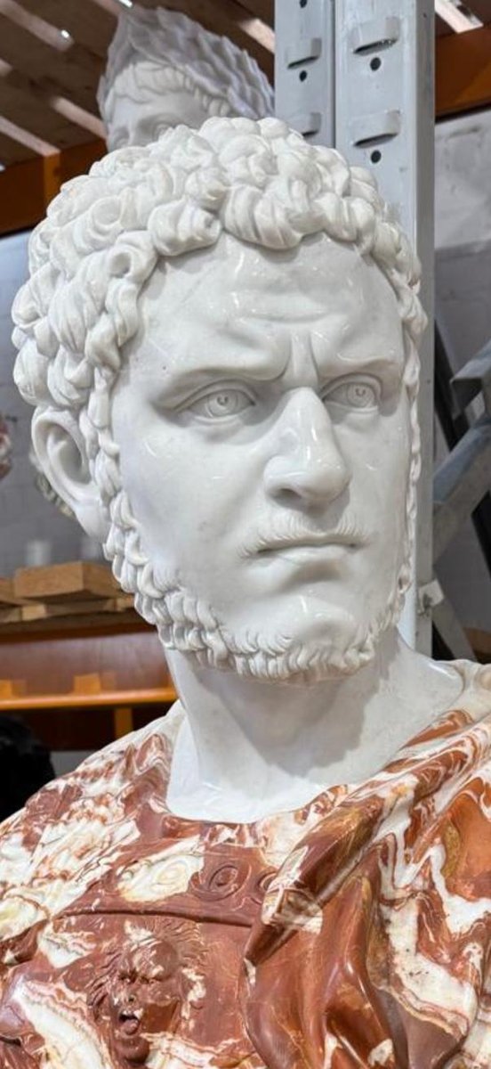 Two Tone Hadrian Roman Emperor Bust Sculpture, 20th Century, Marble for ...