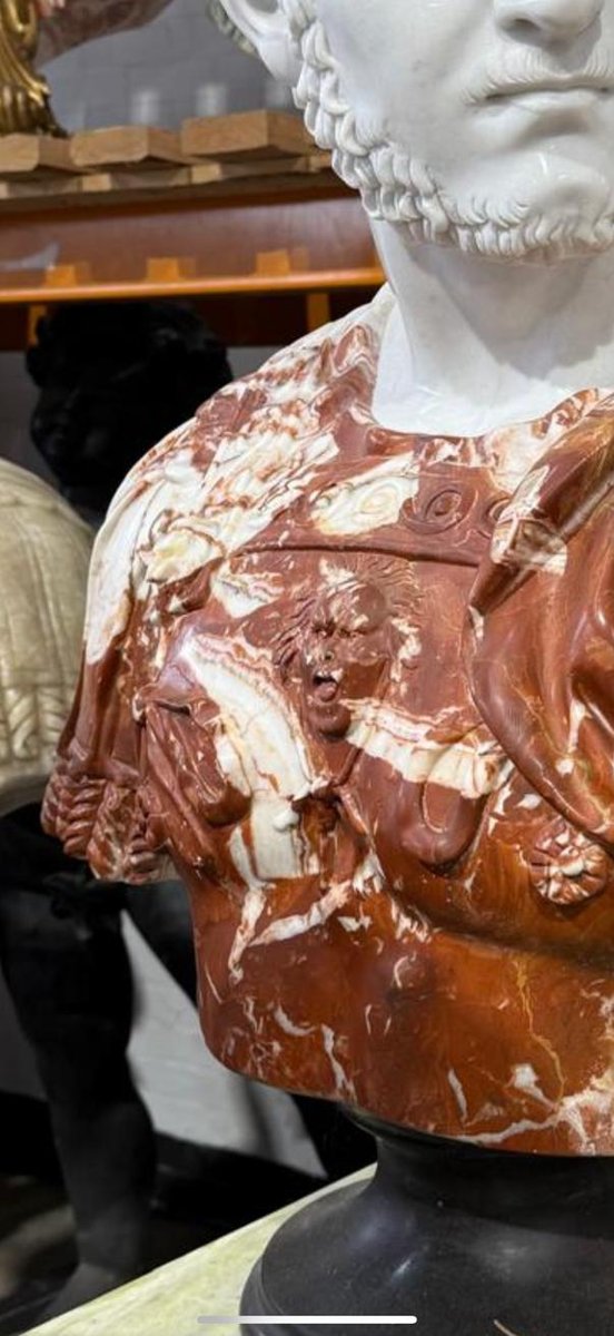 Two Tone Hadrian Roman Emperor Bust Sculpture, 20th Century, Marble for ...