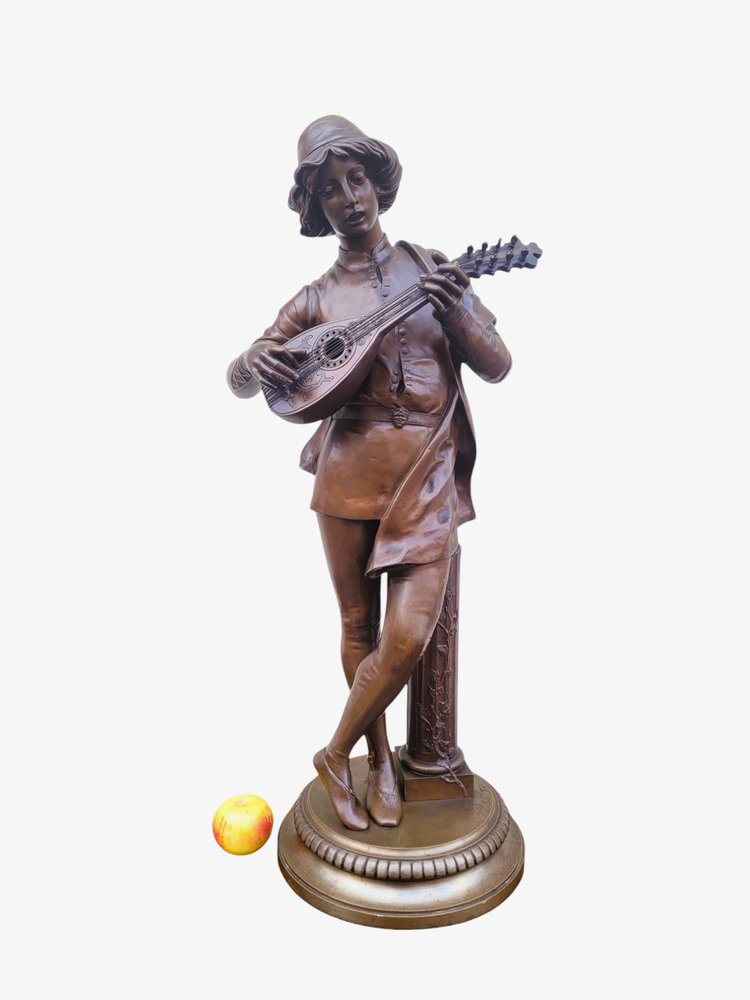 Paul Dubois, The Florentine Singer, 19th Century, Bronze for sale at Pamono