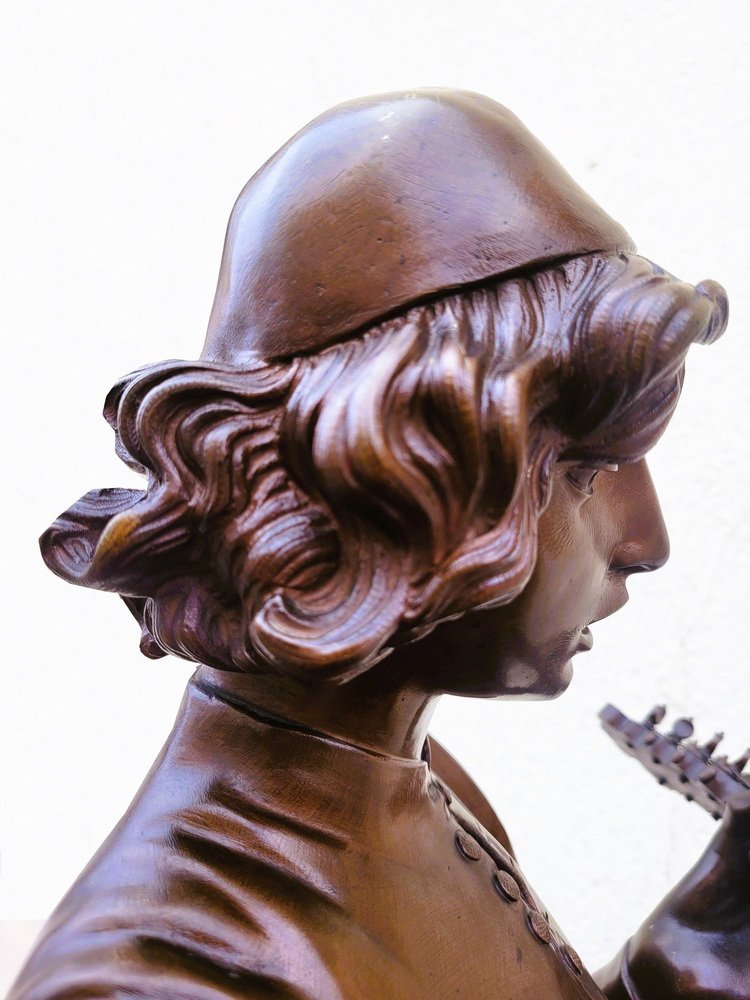 Paul Dubois, The Florentine Singer, 19th Century, Bronze for sale at Pamono