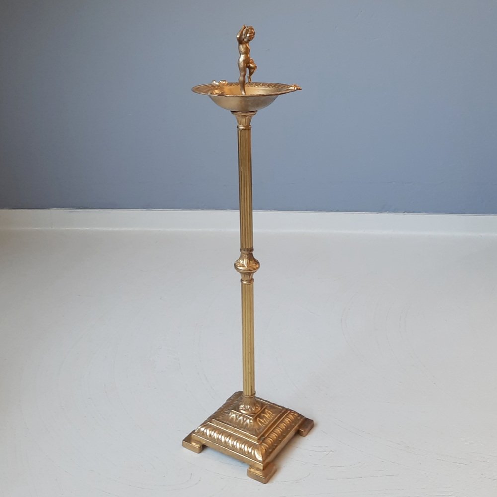 Brass Ashtray Stand with Putti, 1960s for sale at Pamono